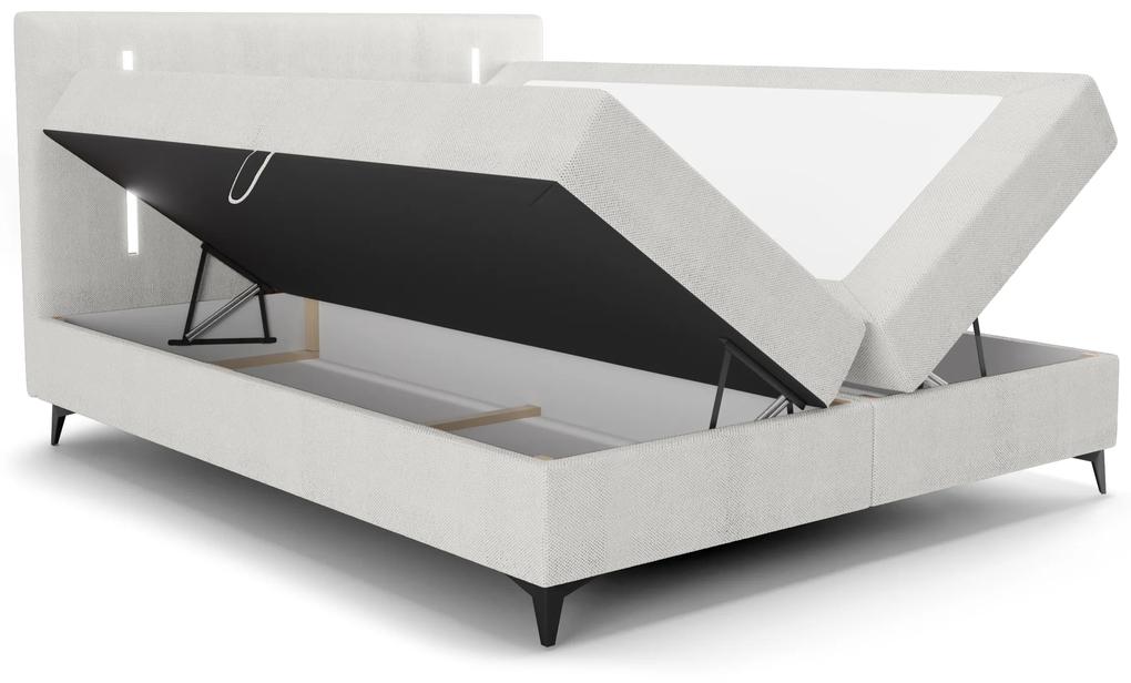 Jednolůžková postel 120 cm Ortega Bonell (šedá) (s roštem, s úl. prostorem) (s LED osvětlením). 1082610