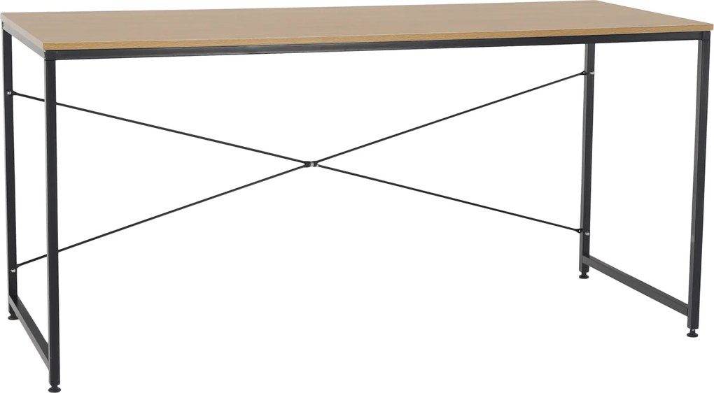 Psací stůl, dub / černá, 150x60 cm, MELLORA