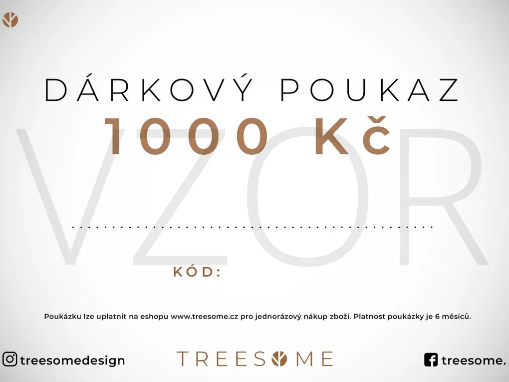 Dárkový Poukaz Cena: 1000 Kč