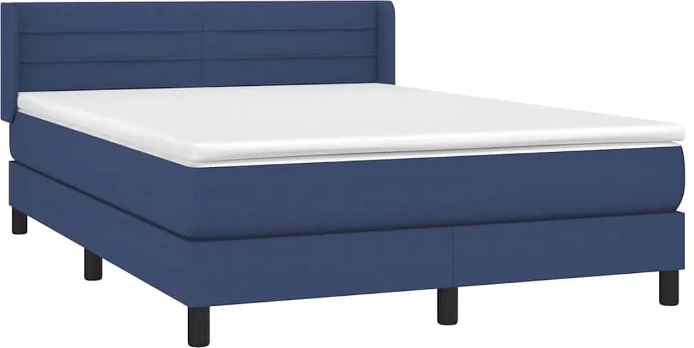Box spring postel s matrací modrá 140x190 cm textil 3129791