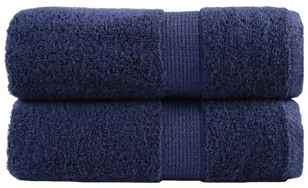 Prémiové ručníky pro hosty SOLUND 2 ks tmavě modré 30x50 cm 600 g/m² 137254