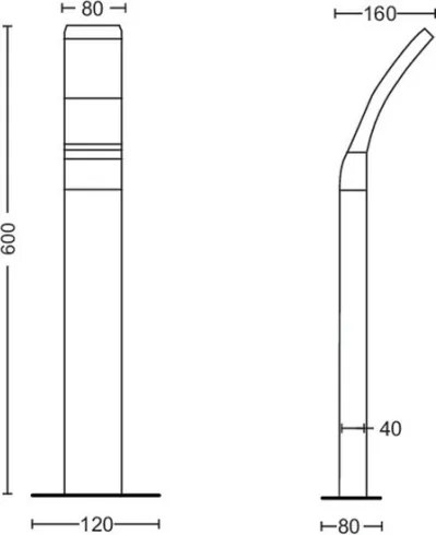 SVIT. SPLAY PEDESTAL ANTHRACITE 12W 27K