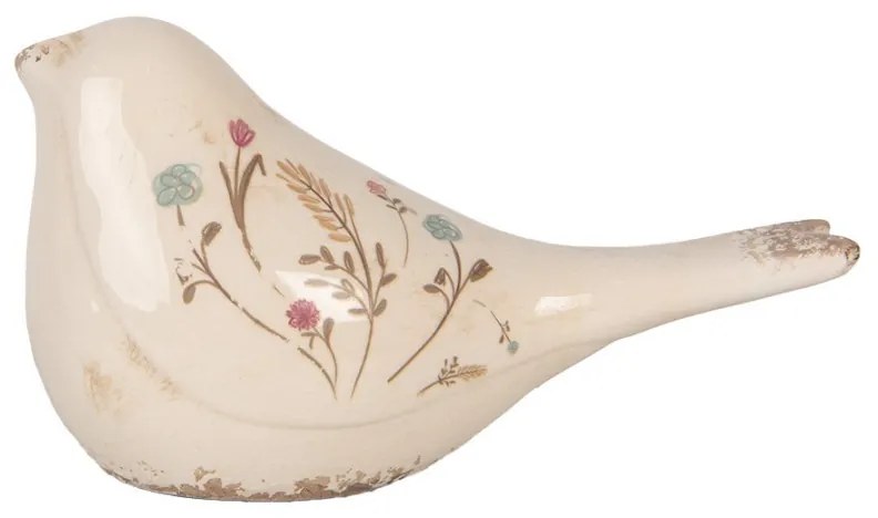 Keramická dekorace ptáček s kvítky Floral Cartoon L - 25*10*13 cm