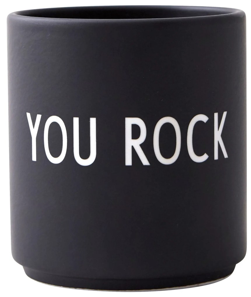 DESIGN LETTERS Porcelánový hrnek You Rock 300 ml, černá barva, porcelán