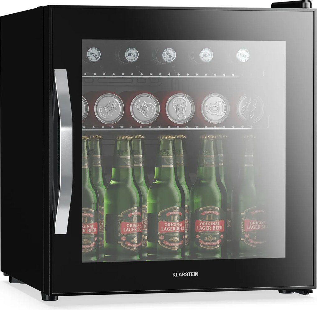 Klarstein Chladnička na nápoje Beersafe se zrcadlovými skleněnými dveřmi | 44 x 48 cm | Vnitřní LED osvětlení