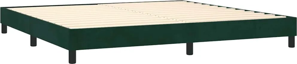 Box spring postel s matrací tmavě zelená 200x200 cm samet 3141206