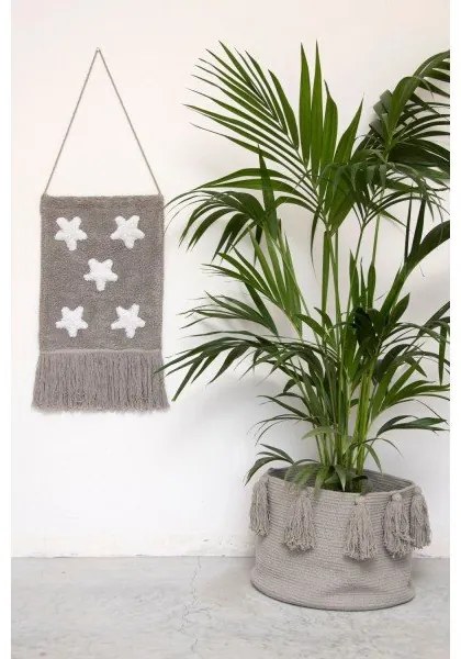 lovel.cz Bavlněný košík Tassels Light Grey