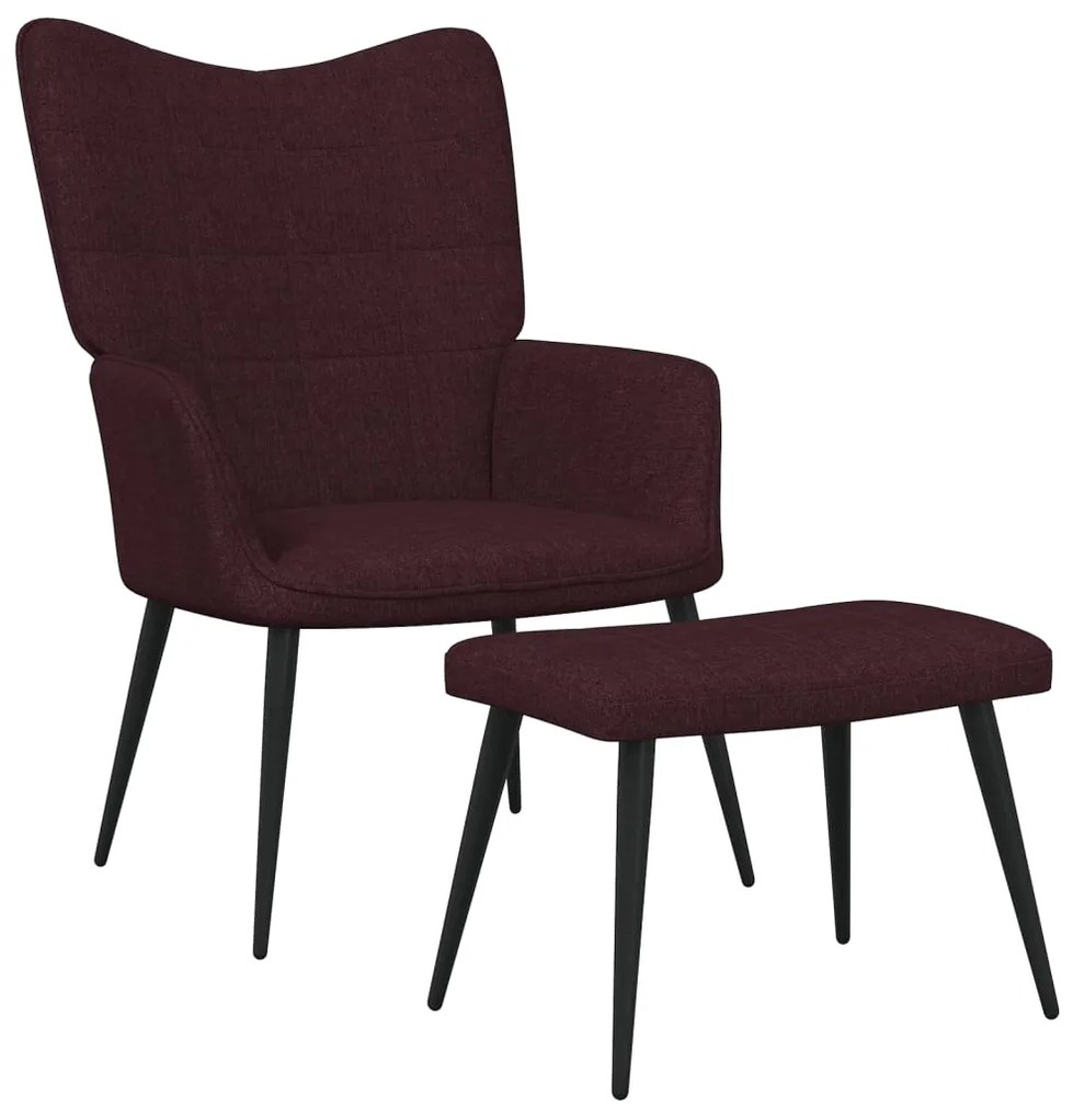 327962 vidaXL Relaxační židle se stoličkou fialová textil