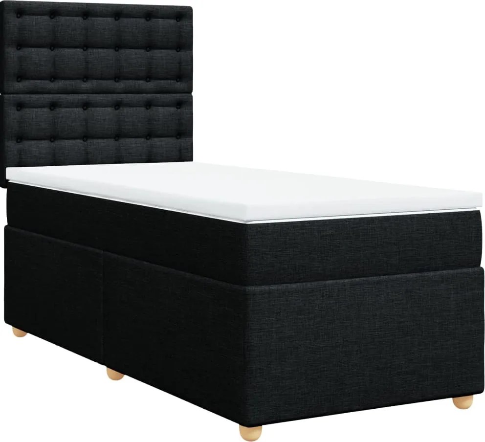 Box spring postel s matrací černá 100 x 200 cm textil 3293507