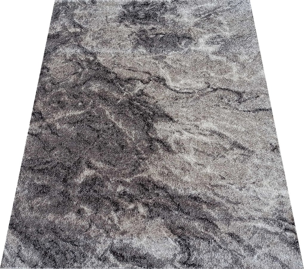 DY Šedý moderní koberec s mramorovým vzorem Panamero 19 Rozměr: 60x100 cm