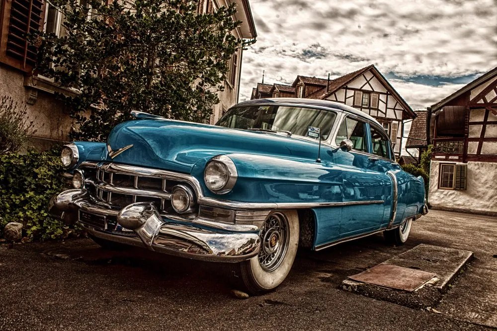 Vícedílný obraz Modrý Cadillac Eldorado Z Roku 1953 Nedostatek Nedostatek Přírodní plátno 90x60