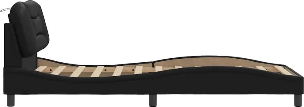 Rám postele bez matrace Hvar černý 90x200 cm umělá kůže 3207974