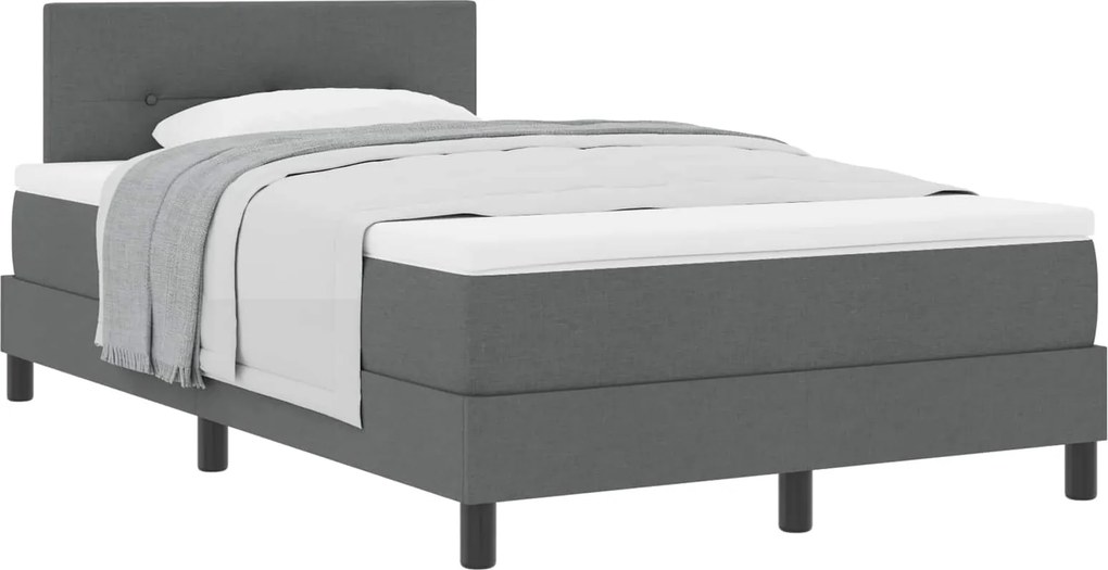 Postel s boxspringem s čelo Tmavě šedá 120 x 200 cm textil 3338679