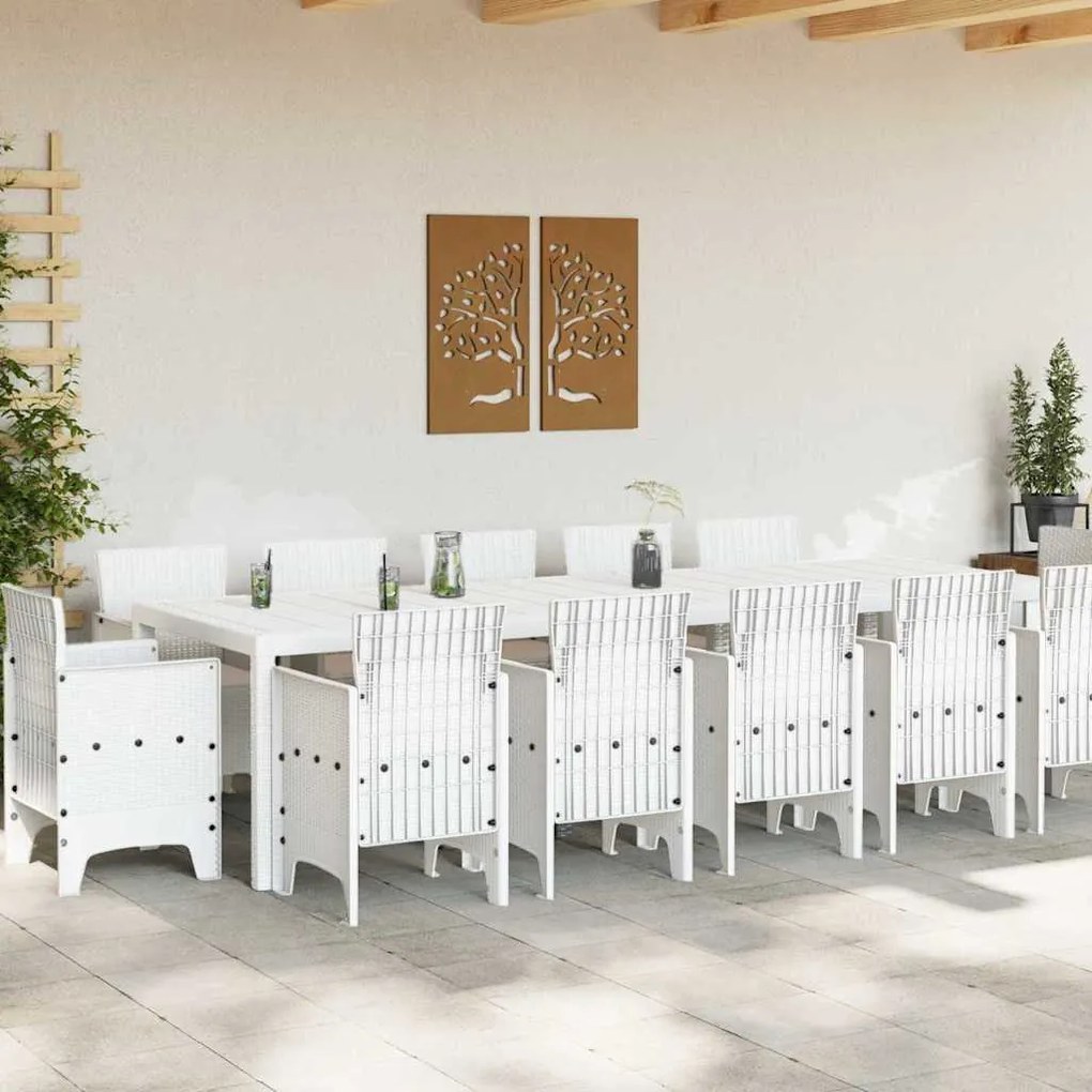 Zahradní jídelní souprava 13 ks Bílá a světle šedá 3378623