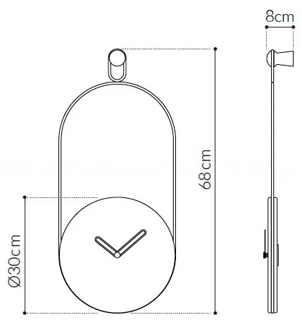 Designové nástěnné hodiny Nomon Eslabon Sahara 68cm