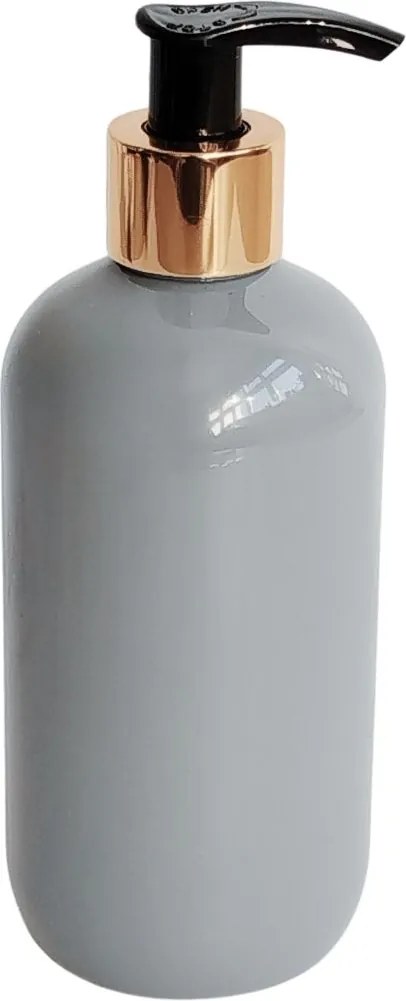 Dávkovač na mýdlo 300 ml šedý s černo-zlatou pumpičkou BELA