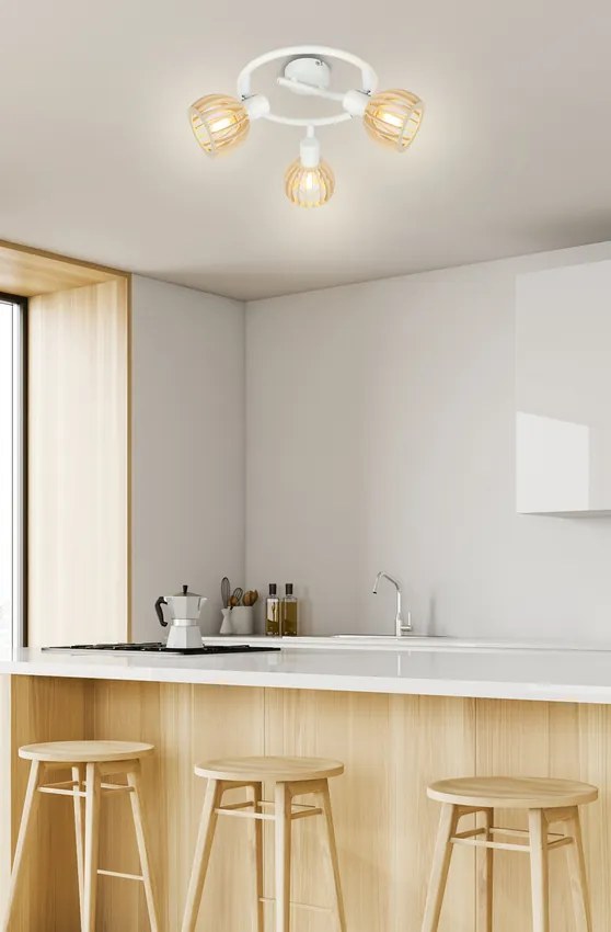 Bílé stropní spirálové svítidlo Attari pro žárovku 3x E14  - Candellux