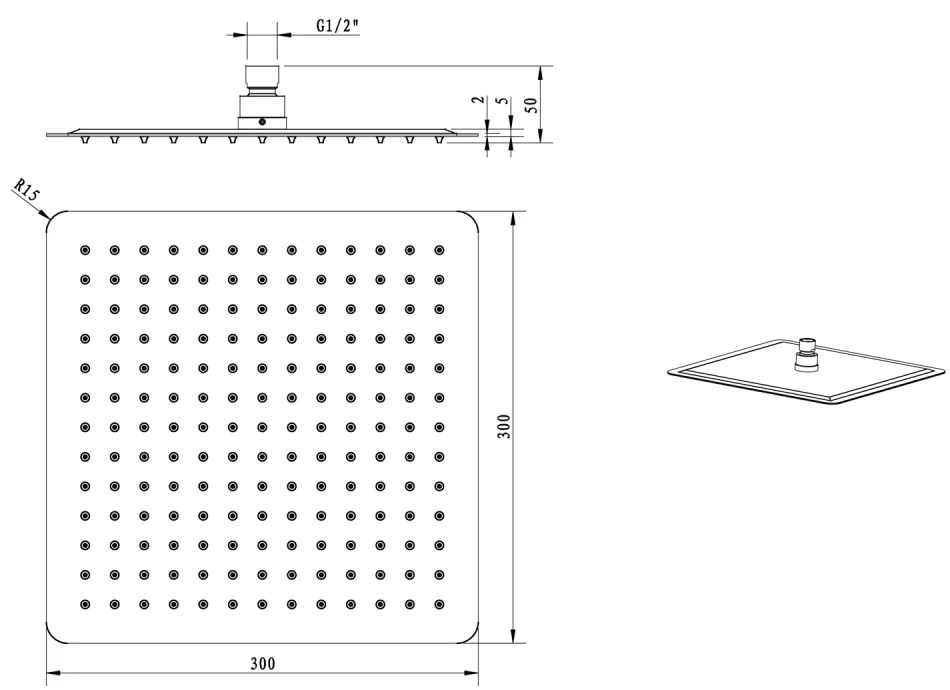 Sapho LATUS podomítkový sprchový set s termostatickou baterií, box, 2 výstupy, černá mat 1102-62B-21