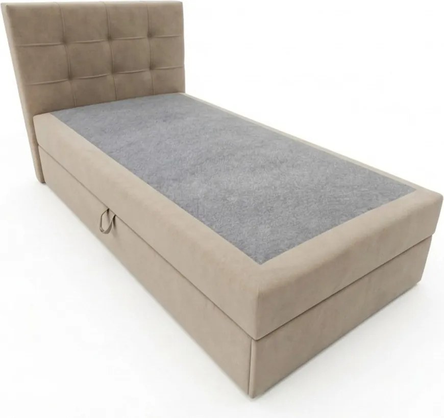Čalouněná postel boxspring DIRELIS TRINITY 90x200 cm béžová Matrace: Matrace Bonell pružinová