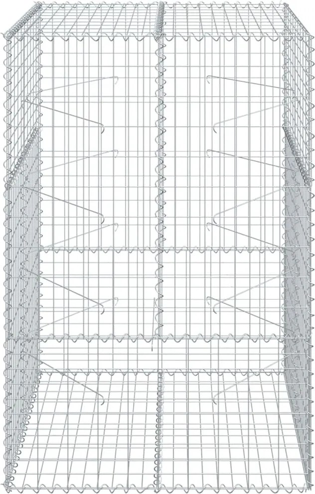 Gabionový koš s víkem 100 x 100 x 150 cm pozinkované železo 3295213