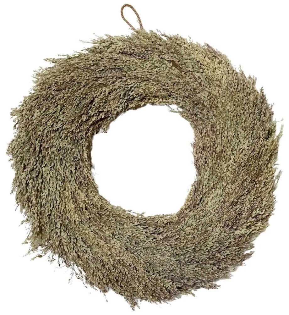 Přírodní dekorativní věnec s trávou Fleur - Ø 35 cm