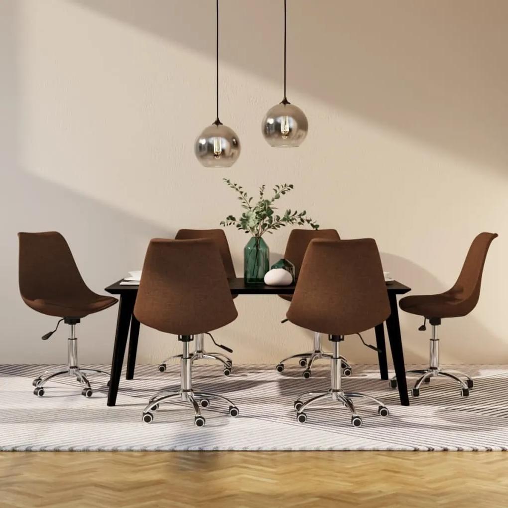 vidaXL Otočné jídelní židle 6 ks textil [3085390] Barva: Tmavě šedá