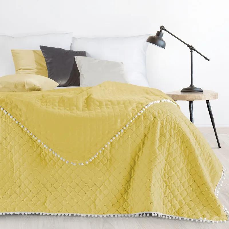 Přehoz na postel MICHELL 220x240 cm žlutá Mybesthome