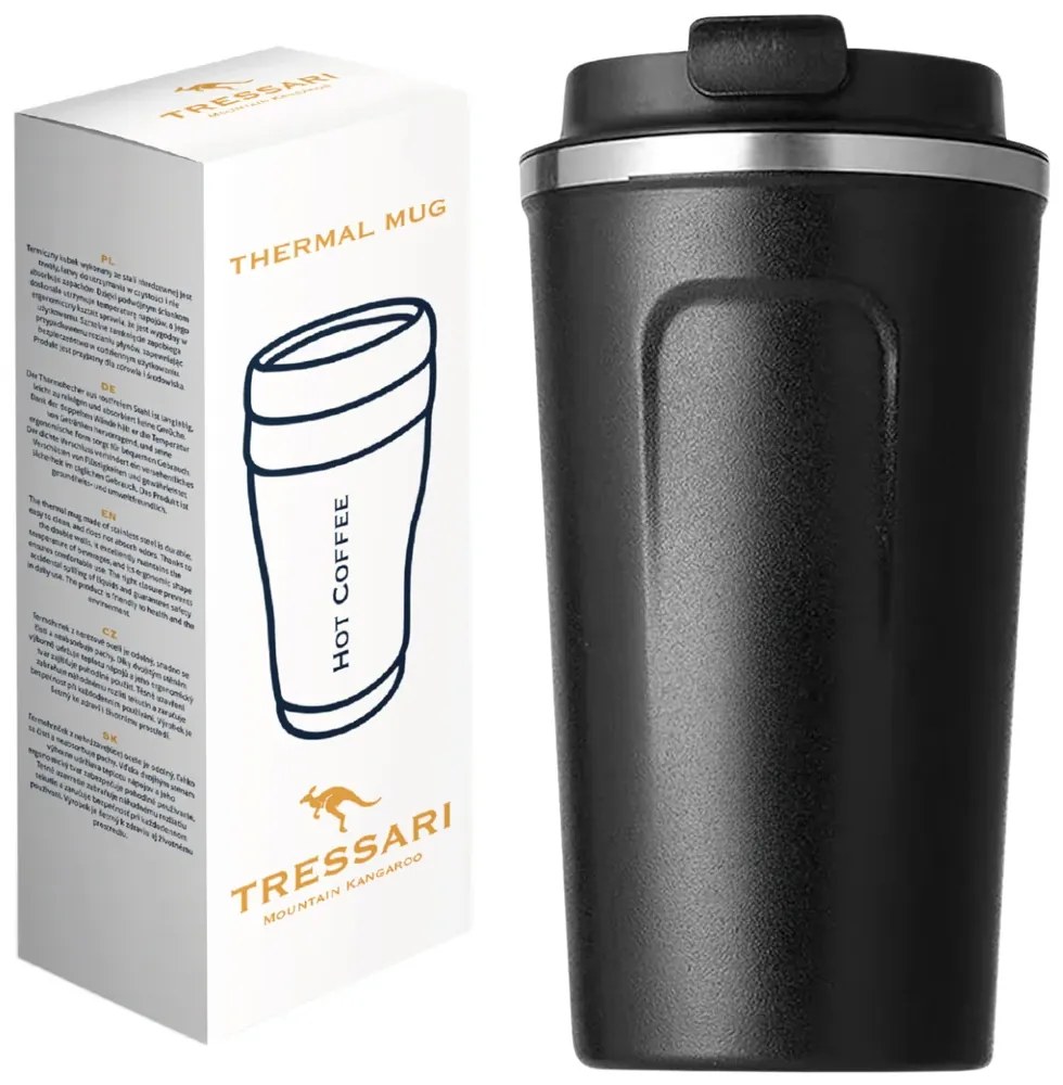 Camerazar Termoska na kávu COFFEE airtight, chirurgická ocel a pevný plast, 510 ml, 17 cm výška