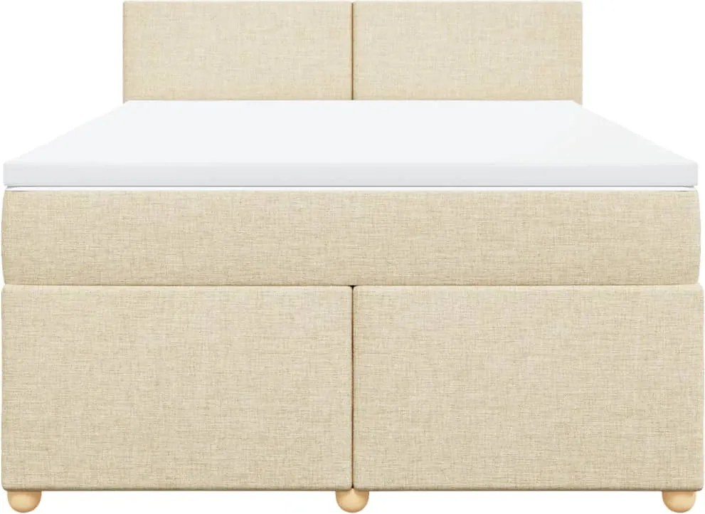 Box spring postel s matrací krémová 140x190 cm textil 3288973