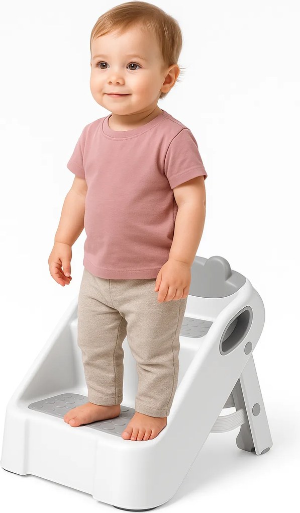 Dětské schůdky 01 dvoustupňová šedá