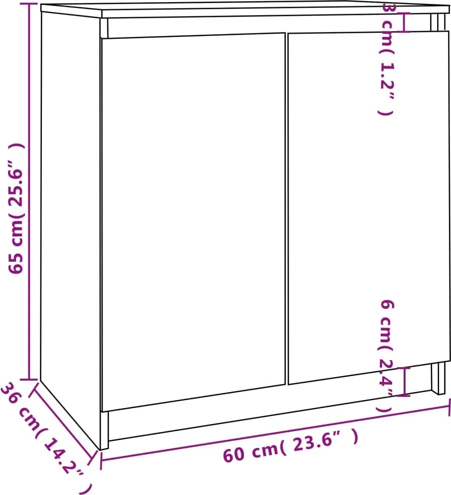 vidaXL Odkládací skříňka 60 x 36 x 65 cm masivní borové dřevo [808100] Barva: Bílá