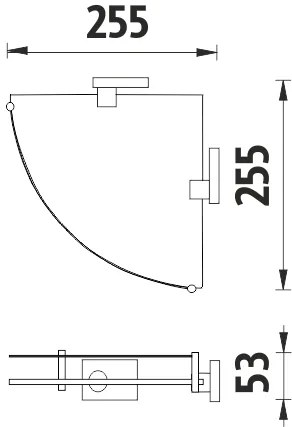 Nimco Rohová police s ohrádkou KEIRA - KE 22091RBX-26