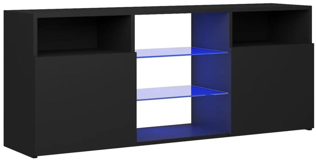 vidaXL TV skříňka s LED osvětlením černá 120 x 30 x 50 cm