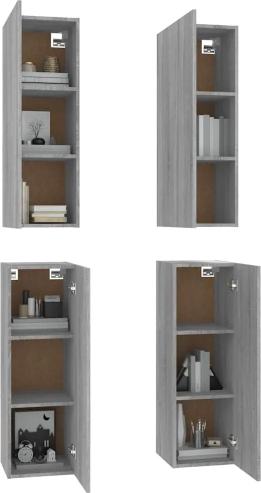 TV skříňky 4 ks šedé sonoma 30,5 x 30 x 90 cm kompozitní dřevo 3120330