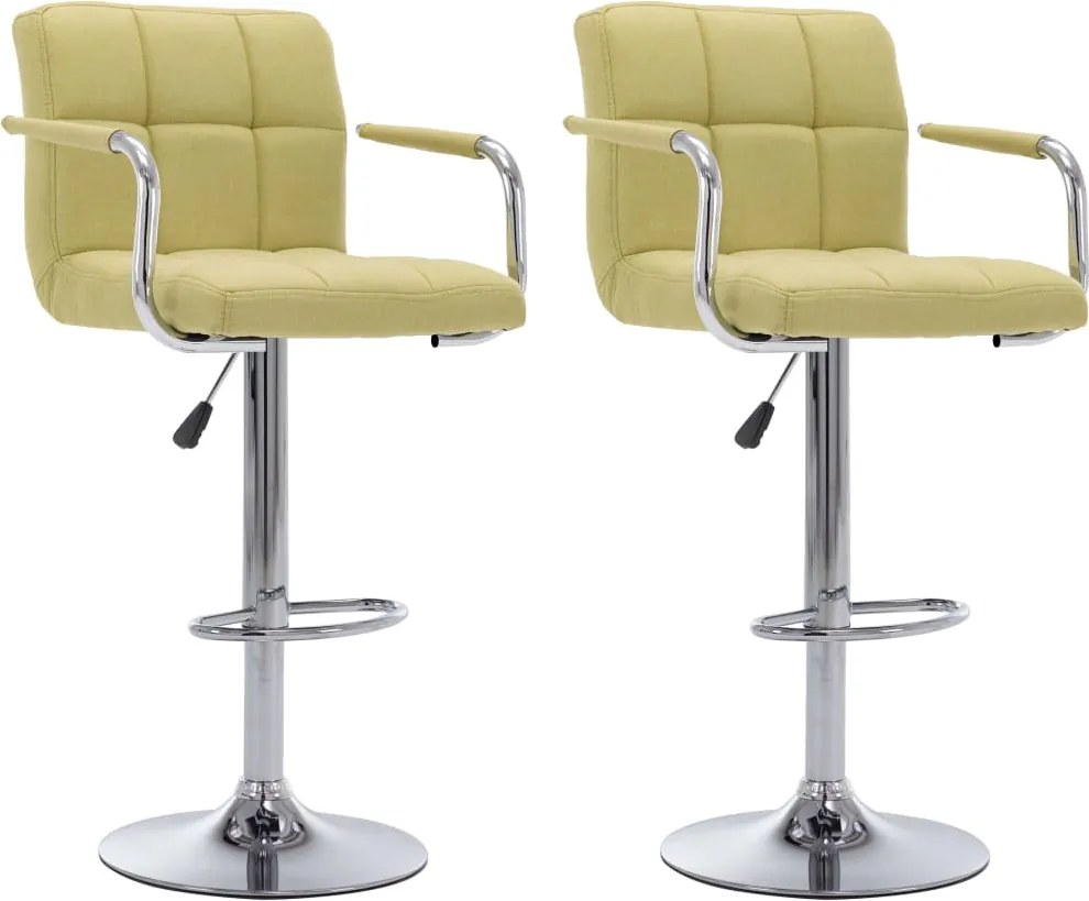 Barové židle 2 ks zelené textil 283424