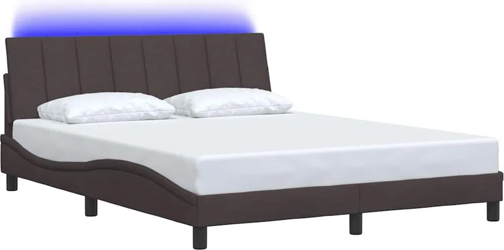 Rám postele bez matrace Hanko tmavě hnědý 160 x 200 cm textil 3310471