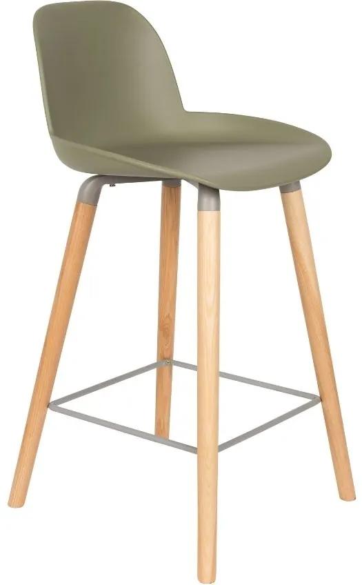 OnaDnes -20% Zelená plastová barová židle ZUIVER ALBERT KUIP 65 cm