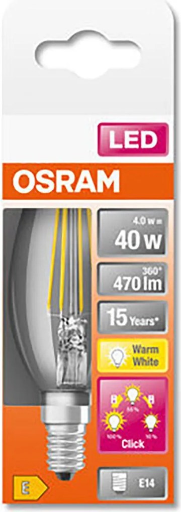 Stmívatelná LED žárovka E14 OSRAM 3-STEP DIM 4W 2700K 470LM
