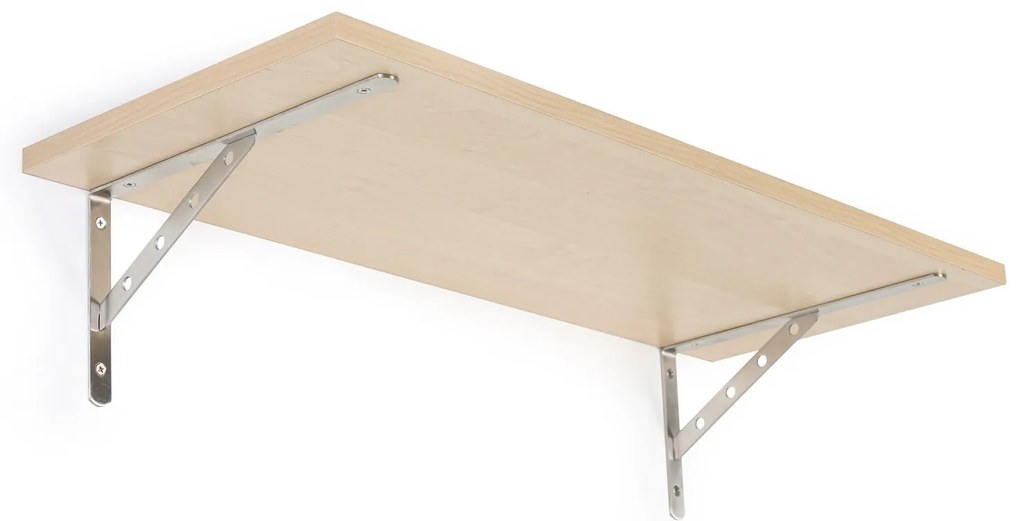 Police na zeď, pevná, 800 x 320 mm, bříza