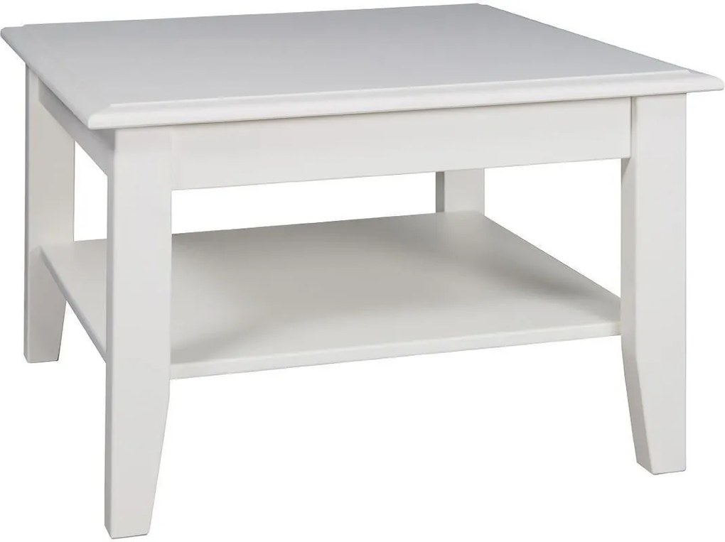 Bílý Nábytek Konferenční stolek Belluno Elegante, malý, bílý, masiv, borovice Montáž: S montáží