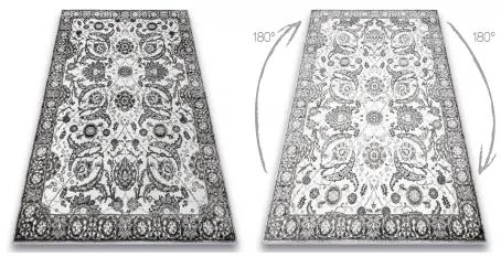 koberec MATEO 8037/644 Moderní rám, květiny strukturální šedá velikost 160x220 cm | krásné koberce cz
