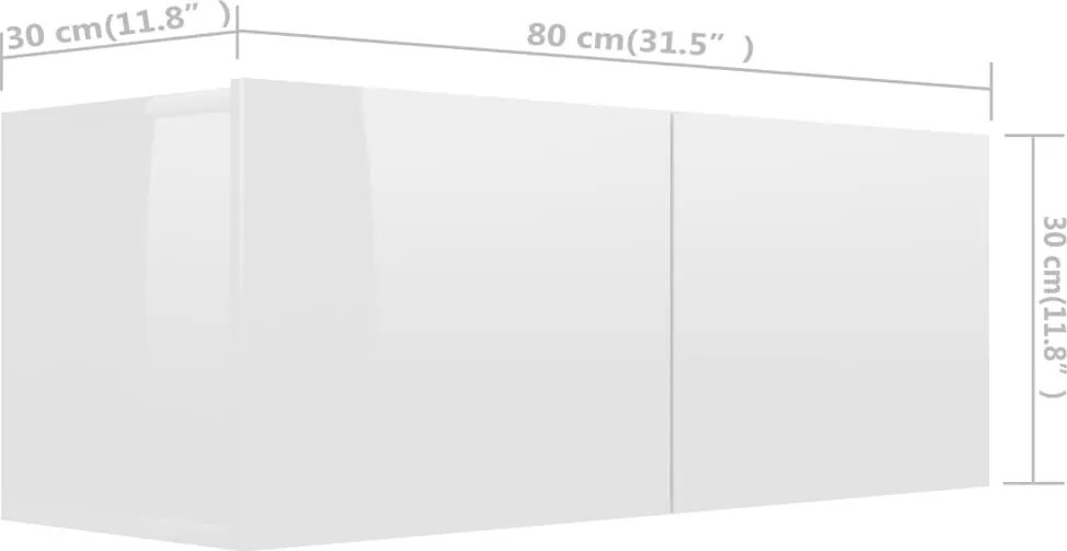 vidaXL TV skříňky 4 ks 80 x 30 x 30 cm dřevotříska [3079270] Barva: Betonová šedá