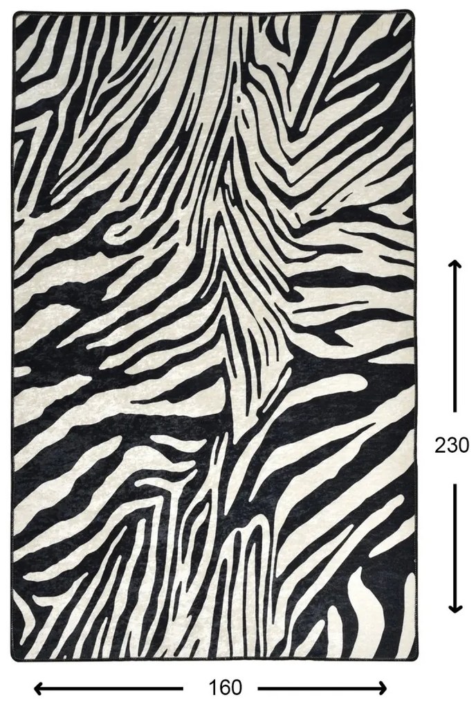Koberec Zebra 160x230 cm bílý/černý