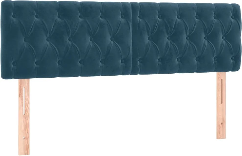 Box spring postel s matrací tmavě modrá 160x200 cm samet 3127683