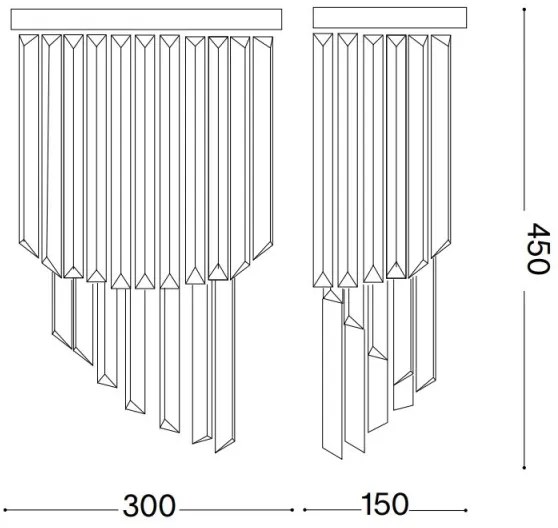 Ideal Lux - Křišťálové nástěnné svítidlo CARLTON 3xE14/40W/230V zlatá