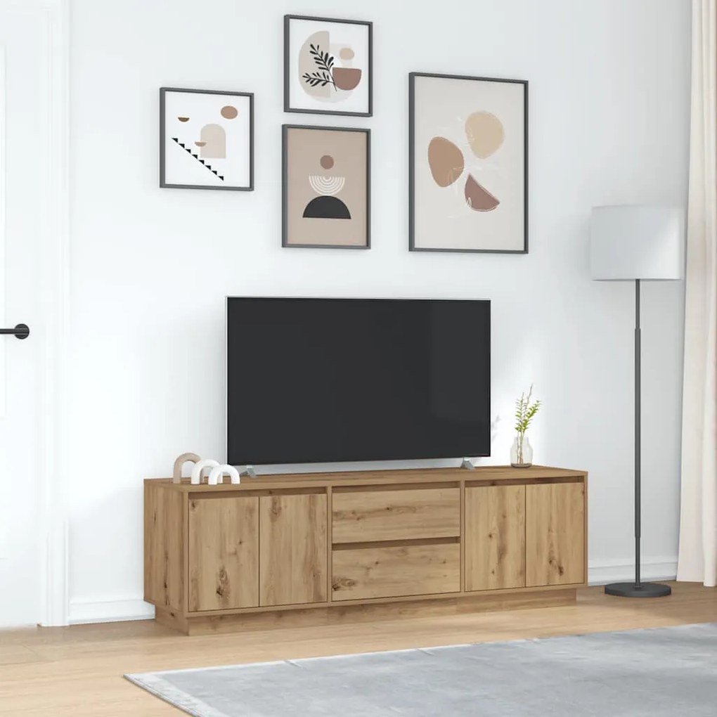TV skříňka s LED osvětlením dub artisan 160,5x41x50 cm 3328434