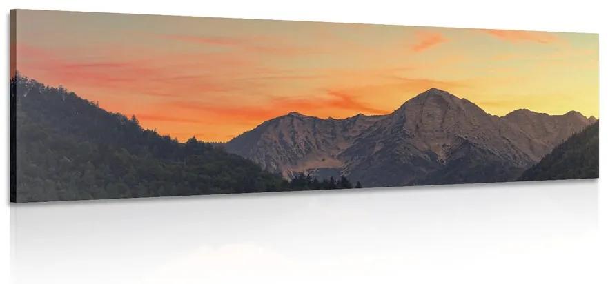 Obraz západ slunce na horách Varianta: 120x40