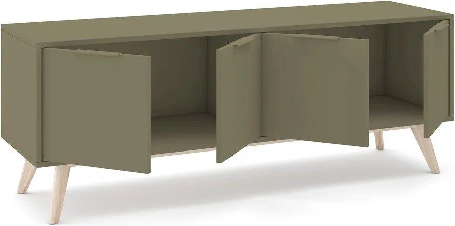 Zelený matný TV stolek 140x53x40 cm Campus – Marckeric