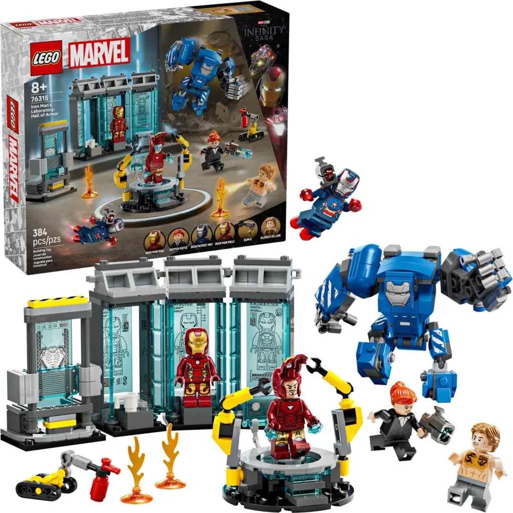 Lego marvel 76315 iron man a jeho laboratoř: síň brnění 5702017817880