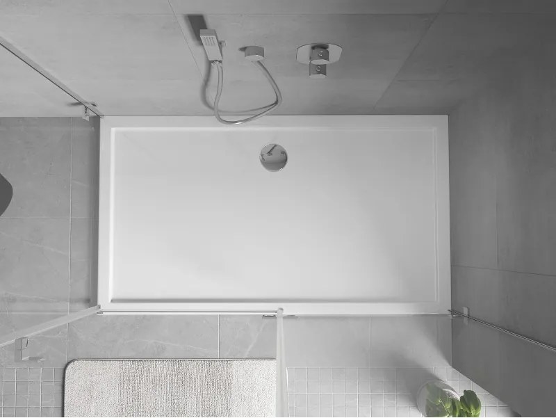 Mexen, Mexen Flow obdélníková sprchová vanička slim 75 x 140 cm, bílý lesk - 46R107514